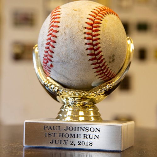 Baseball Holder Display Trophy Free Engraving HOME RUN BALL - Etsy