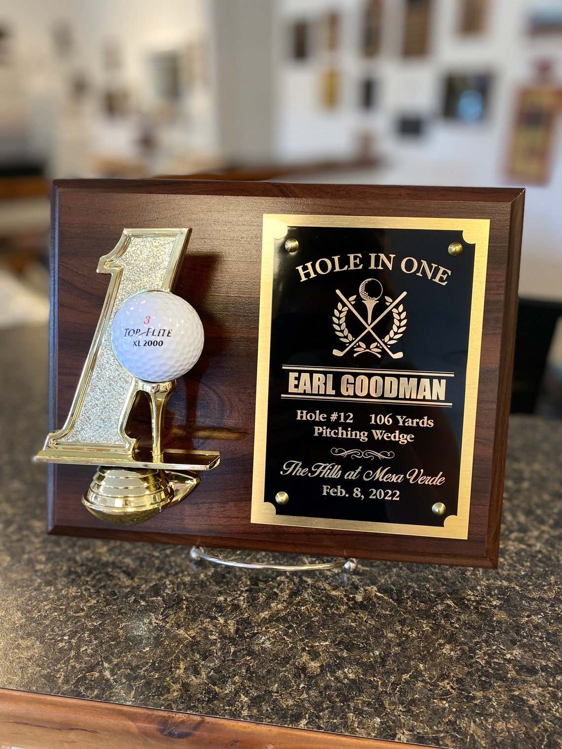 Golf Hole in One Plaque 8x10 | LASER ENGRAVED | Golfer Christmas Gift ...