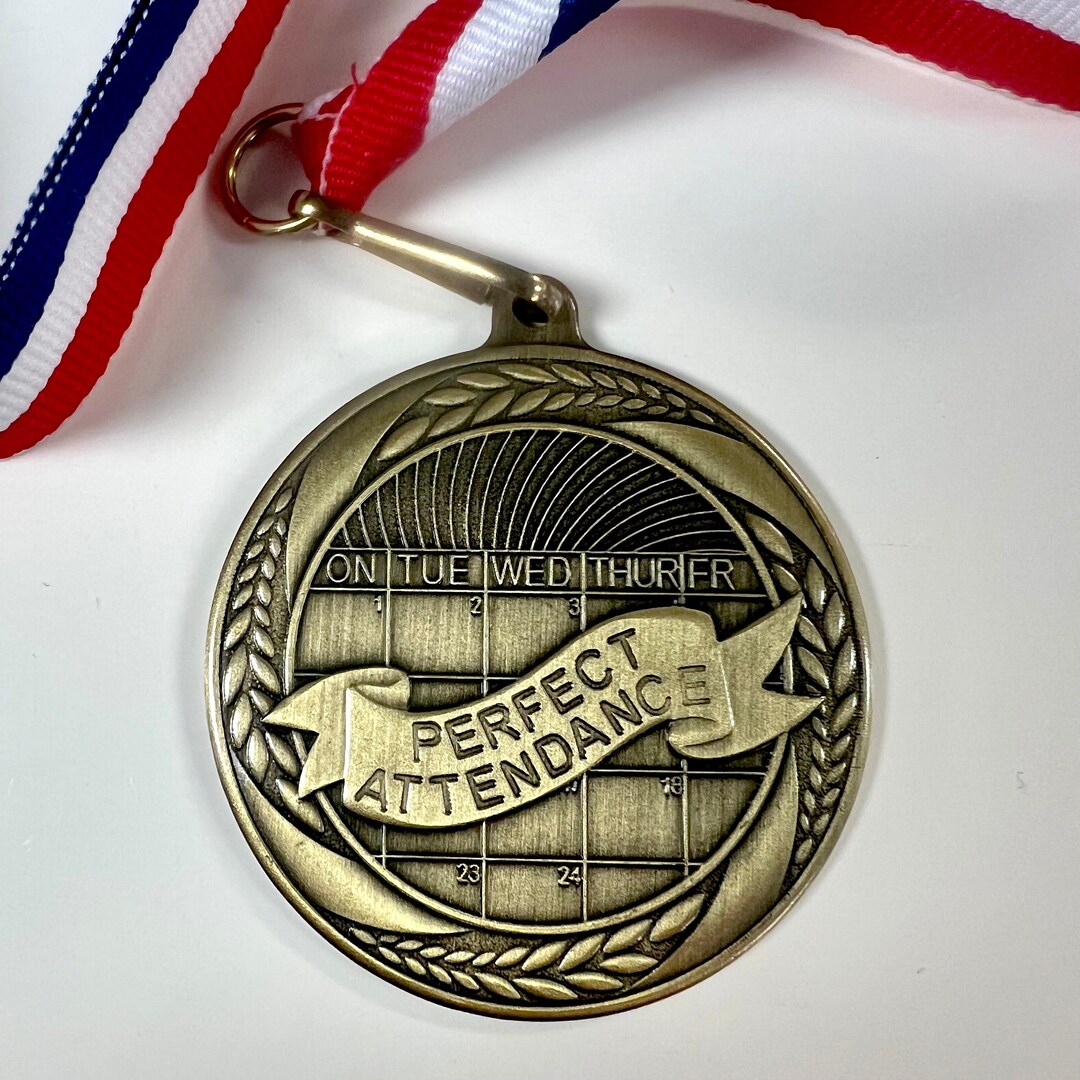 Perfect Attendance Medallion With Ribbon and Free Engraving - Etsy