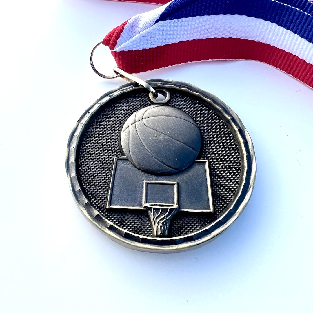 Basketball 3D Medallion With Ribbon and Free Engraving | Basketball ...