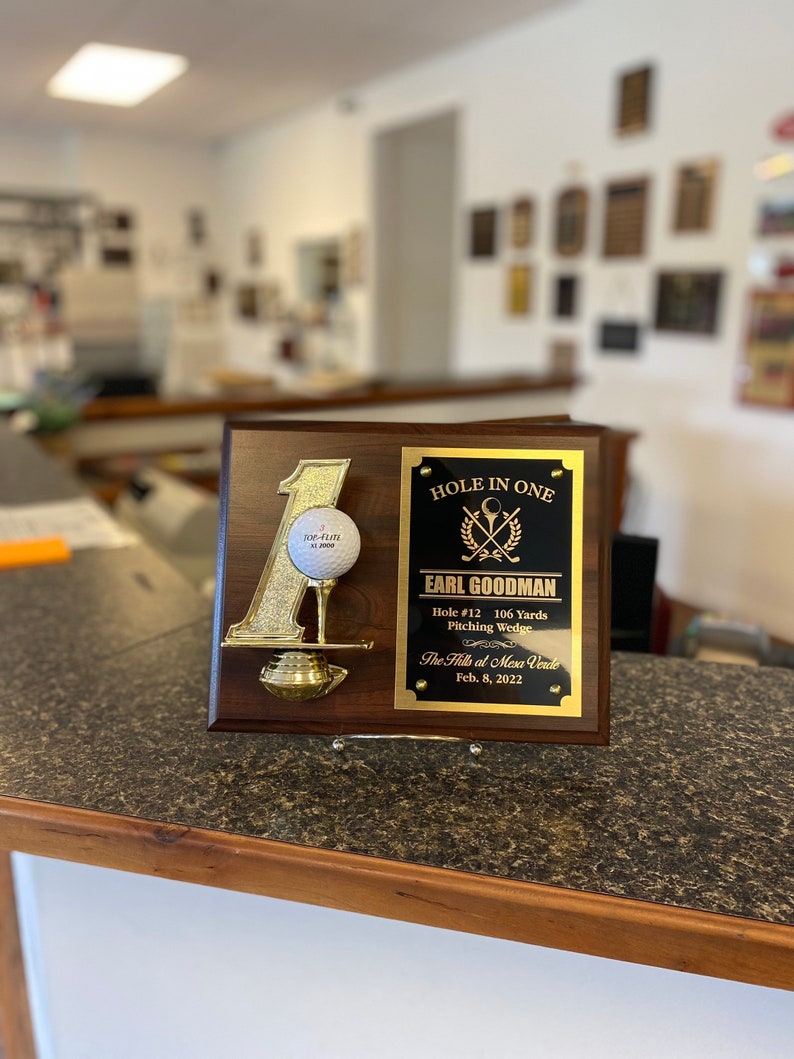 Golf Hole in One Plaque 8x10 | LASER ENGRAVED | Golfer Christmas Gift ...