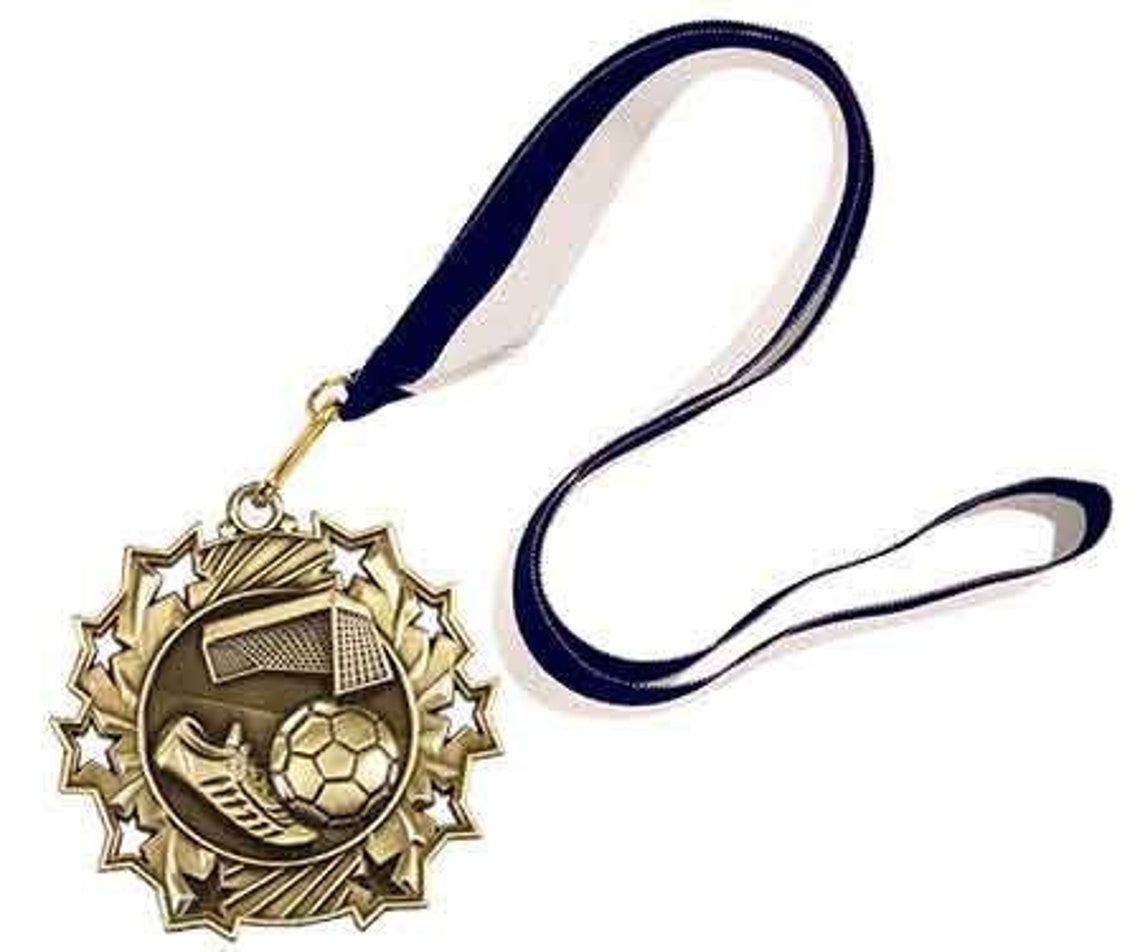 Soccer Medallion With Ribbon and Free Engraving - Etsy