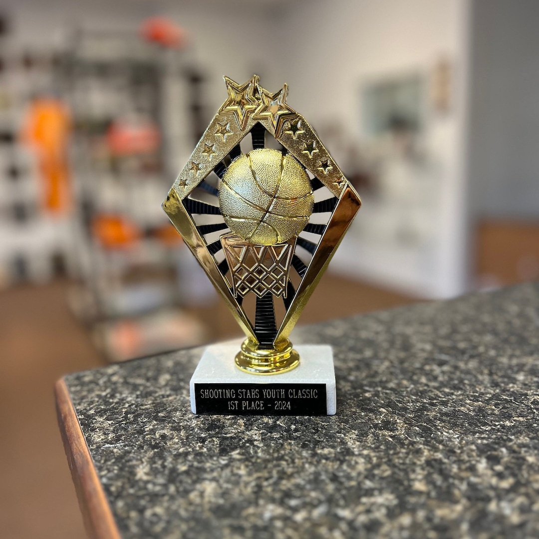 Basketball Hoop Trophy | Real Marble Base | Custom Award | Youth ...
