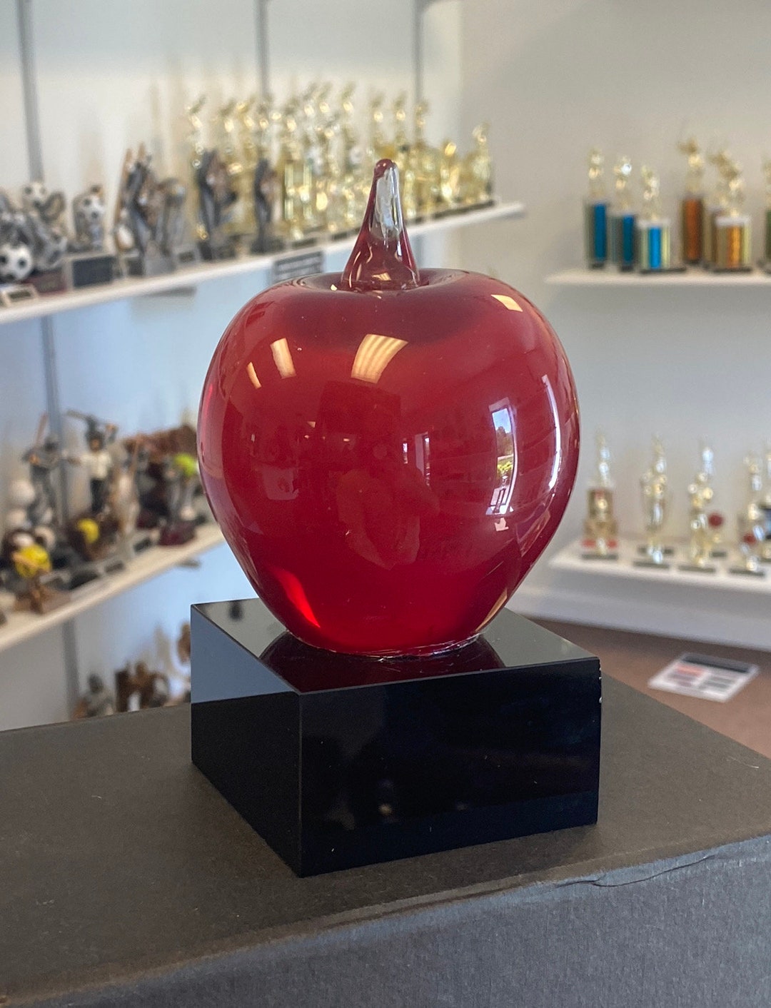 Teacher Gift GLASS Apple | End of Year Gift | Apple Teacher ...