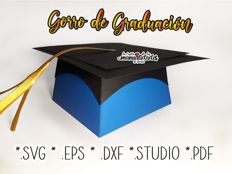 Graduation Cap Gift Box Template SVG .studio .dxf .eps + PDF and Guide ...