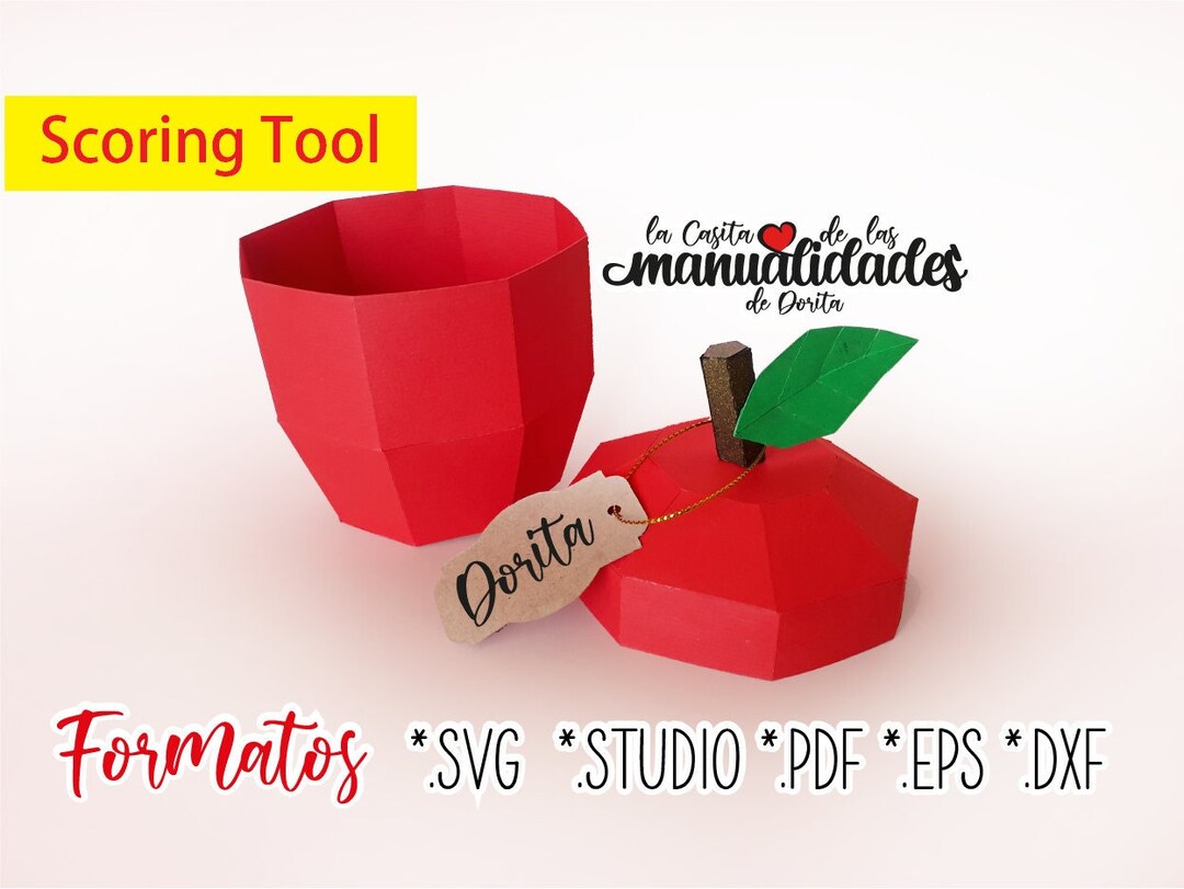 Scoring APPLE BOX Template .SVG Teacher Present Teacher Box - Etsy