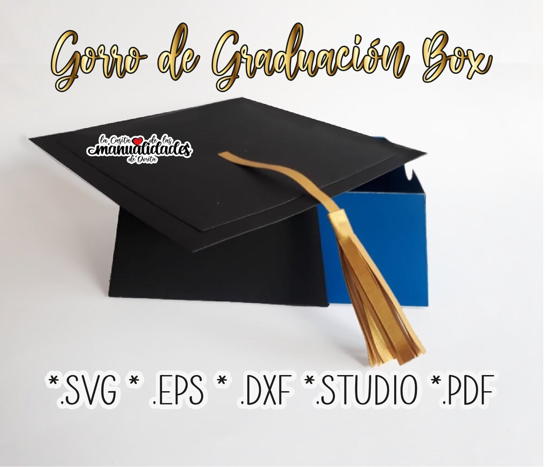 Graduation Cap Gift Box Template SVG .studio .dxf .eps PDF and Guide ...