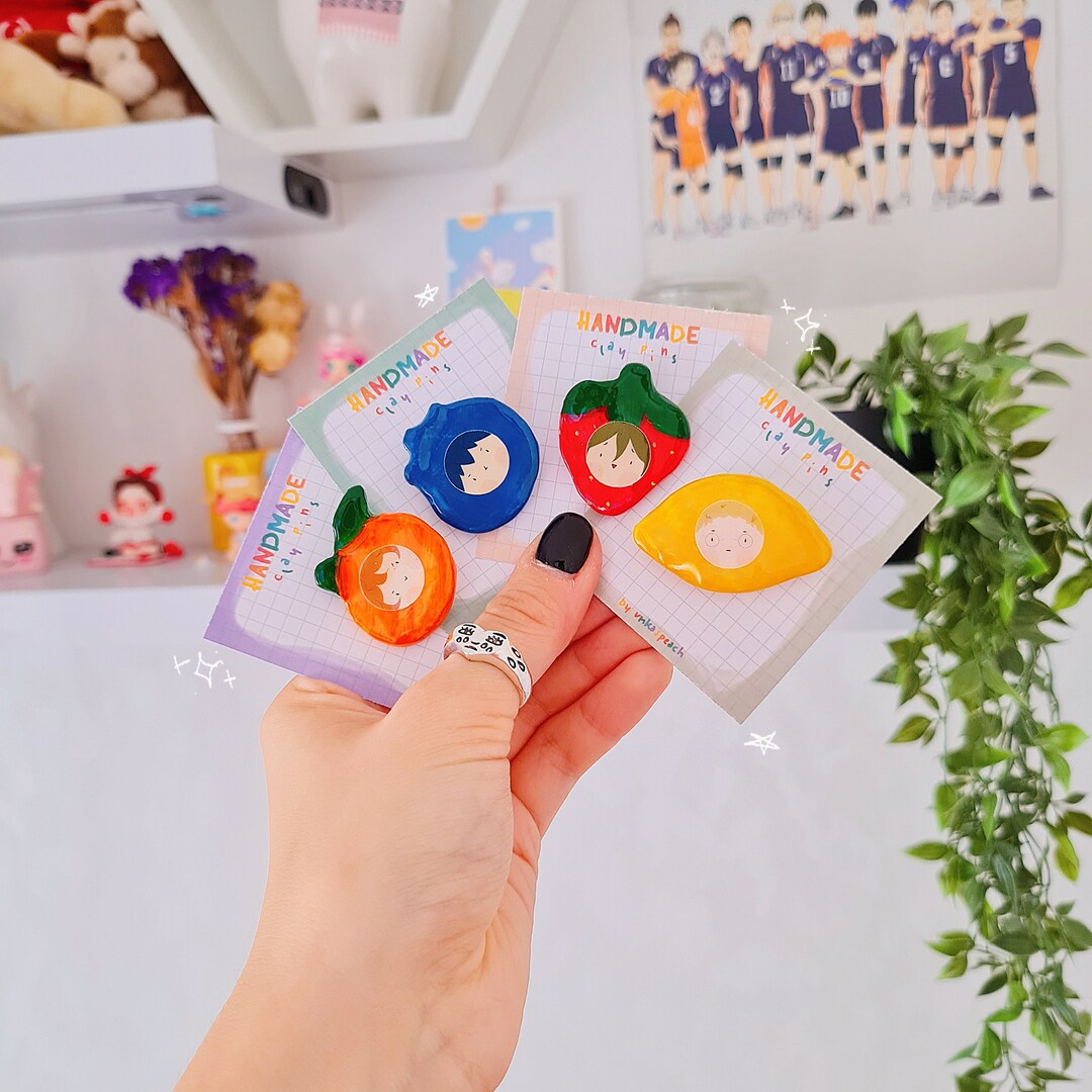 HQ!! Handmade Clay Pins | HQ!! Pins | HQ!! Badges | Handmade Pins ...