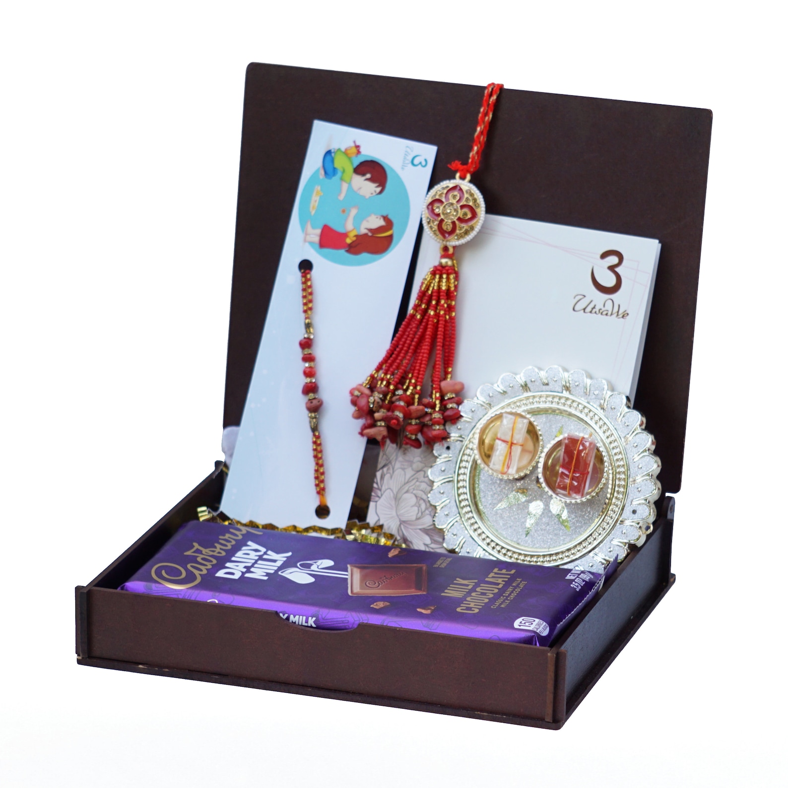 Utsawe Rakhi Gift Box | Gift Box Crafted in Wood With Adorable Couple ...