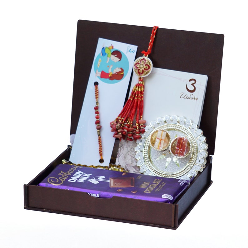 Utsawe Rakhi Gift Box | Gift Box Crafted in Wood With Adorable Couple ...