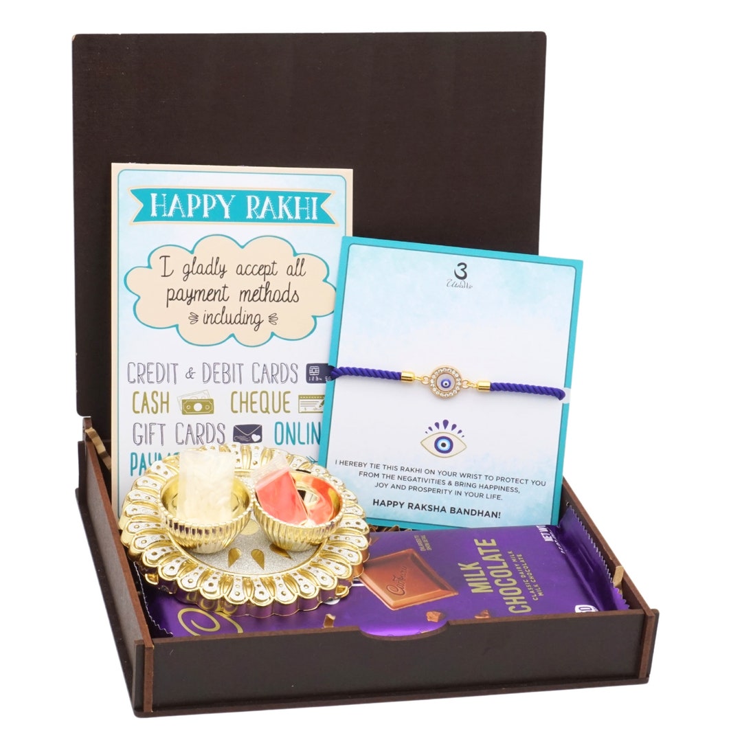 Utsawe Rakhi Gift Box | Gift Box With Exquisite Evil Eye Rakhi | Rakhi ...