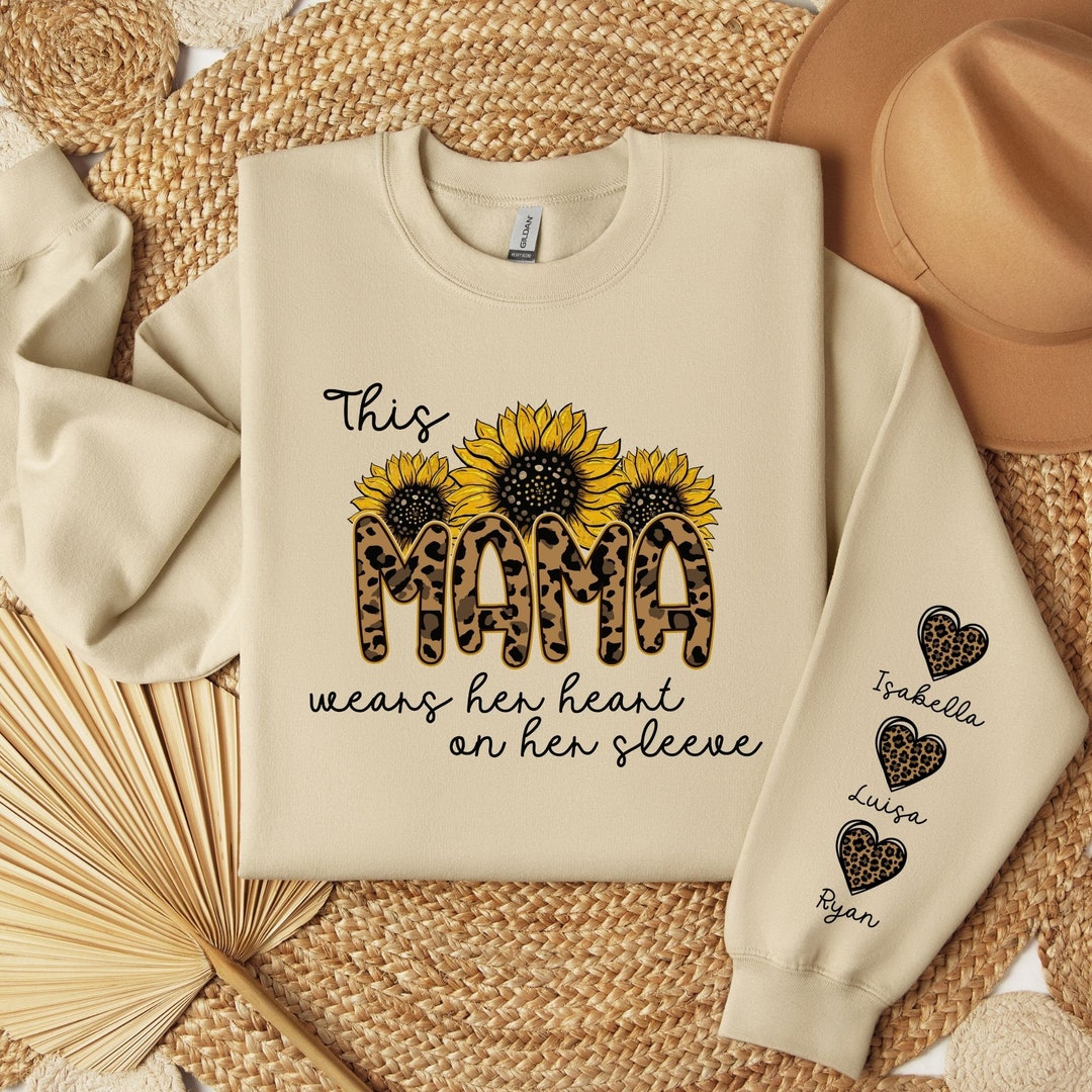 Custom Mama Sweatshirt | Mom Personalized Sweater, Sunflower Mothers ...
