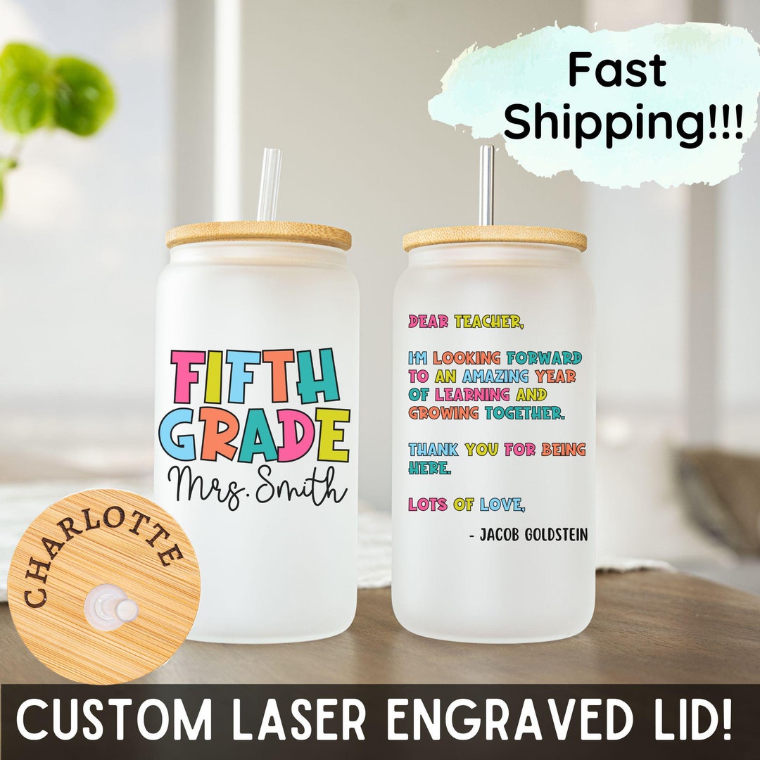 Personalized Teacher Iced Coffee Cup, Custom Gift for Teacher, Gift for ...