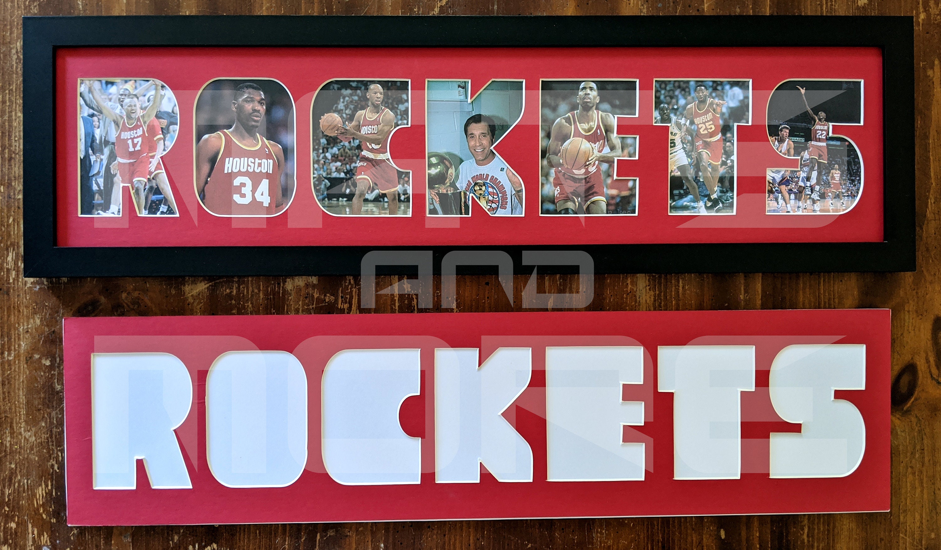 Houston ROCKETS Custom Cut Mat with option to Frame | Etsy