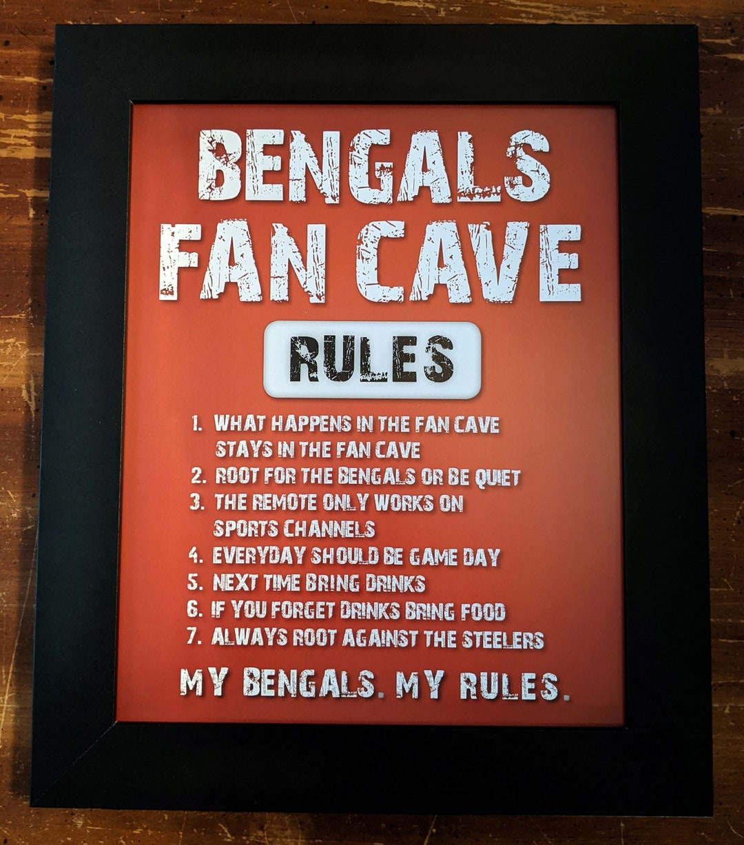 Bengals Football Framed Fan Cave Plaque - Etsy