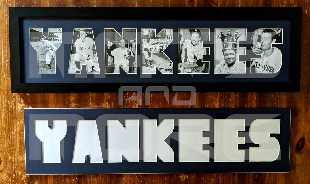 New York YANKEES Custom Cut Mat with Option to Frame - Etsy