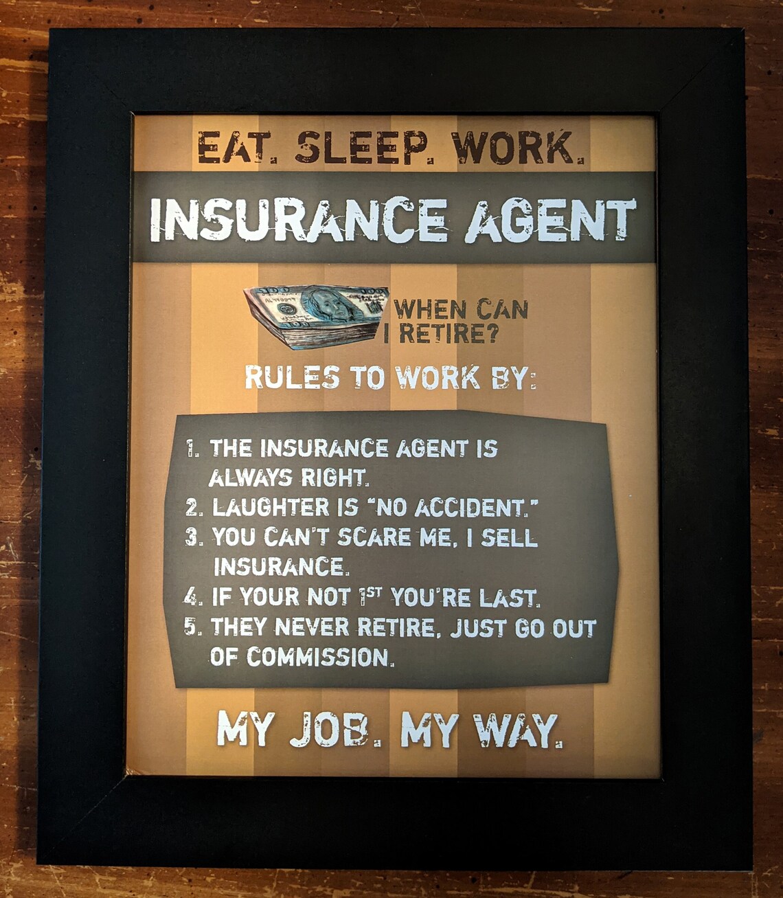 Insurance Agent Framed Plaque - Etsy