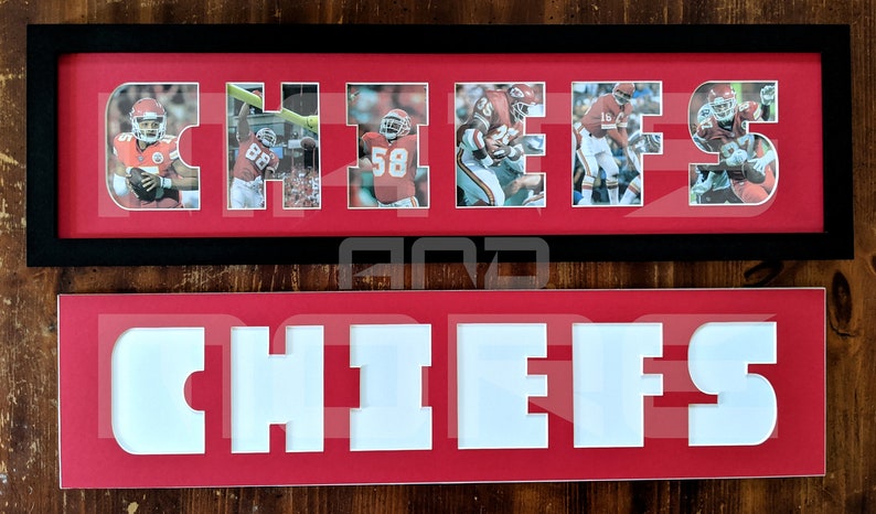 Kansas City CHIEFS Custom Cut Mat with Option to Frame | Etsy