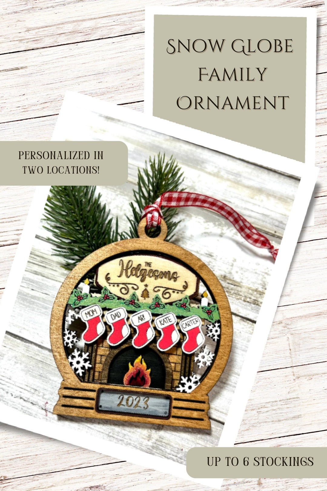 Family Christmas Ornament Personalized Snow Globe Ornament Family ...