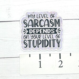 My Level of Sarcasm Depends on Your Level of Stupidity Sticker ...