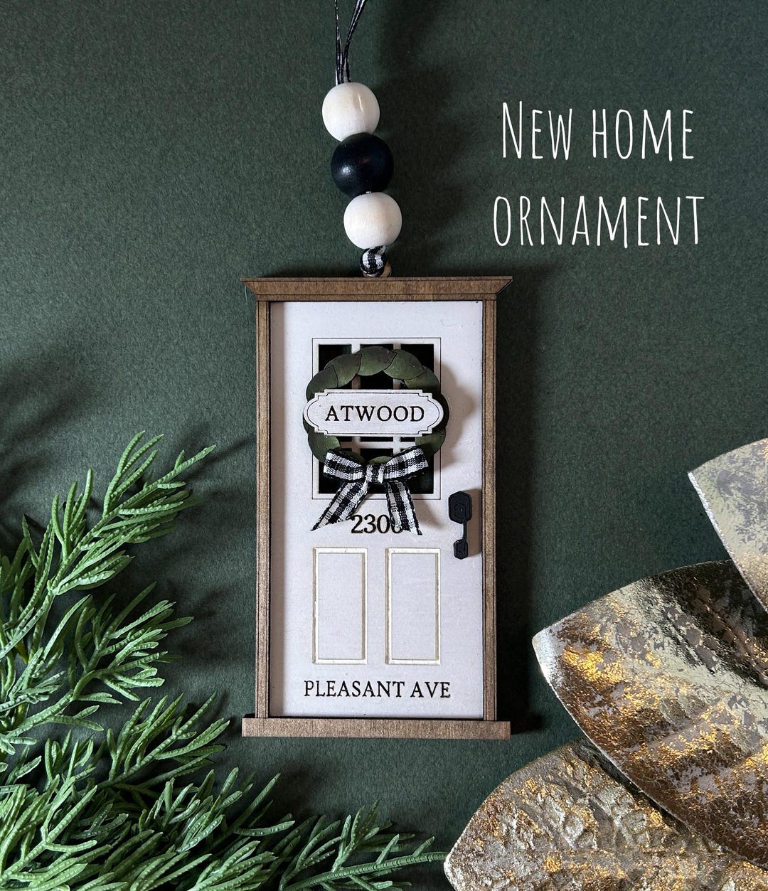 New Home Door Ornament | Personalized Door Ornament | First Home ...