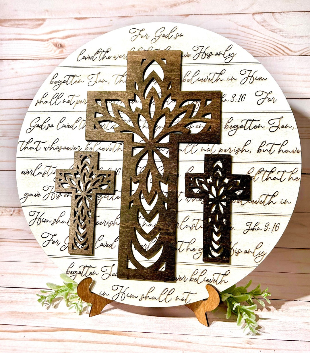 Christian Wall Decor | Three Crosses Art | Christian Gift | Gift for ...