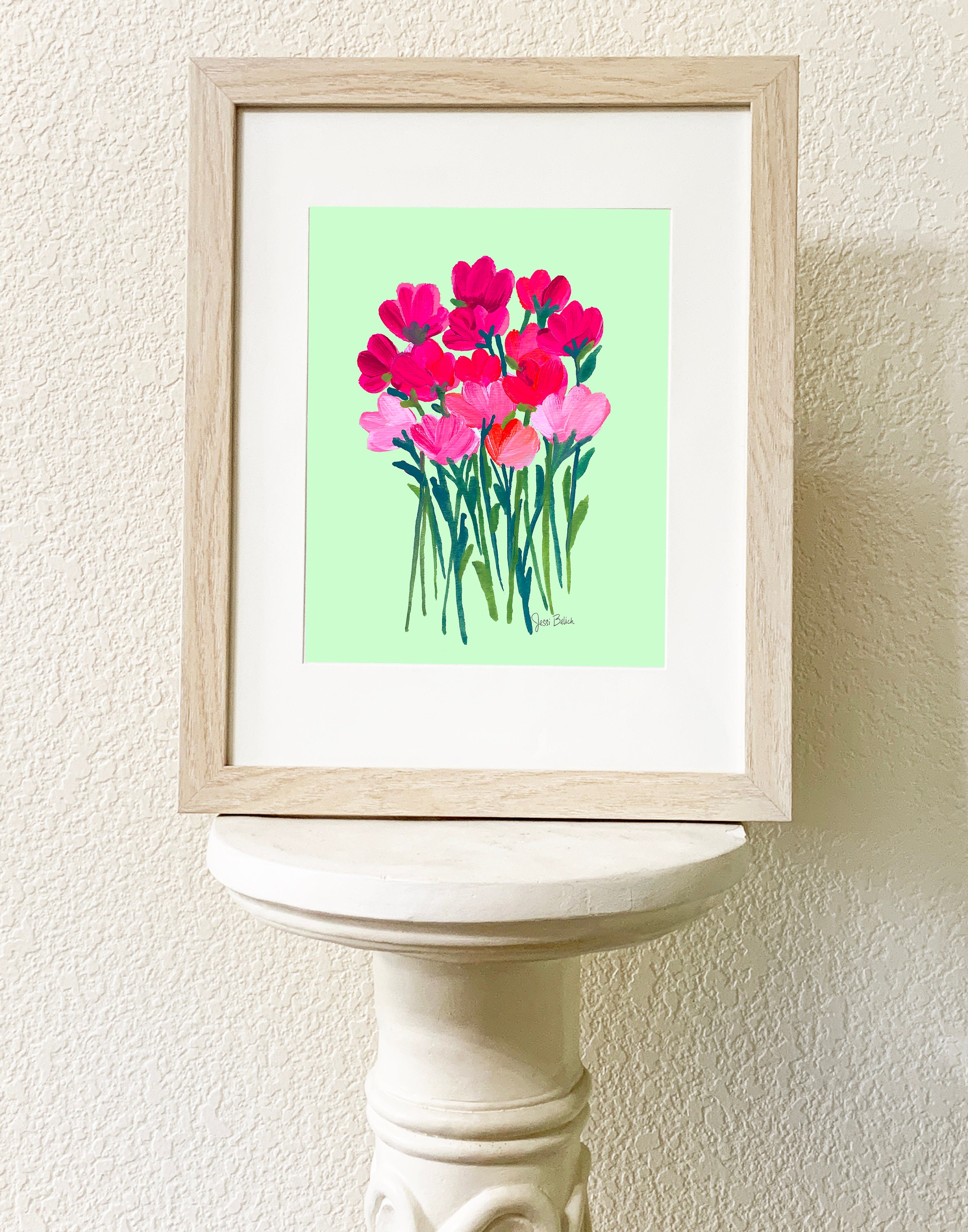 Little Pink Flower Patch, Cute Pink Flower Bouquet, Printed and Shipped ...