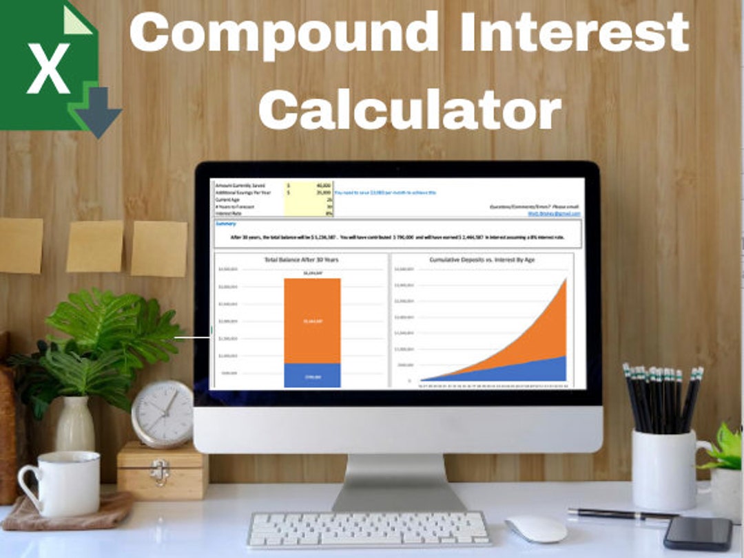Excel Compound Interest Calculator - Etsy