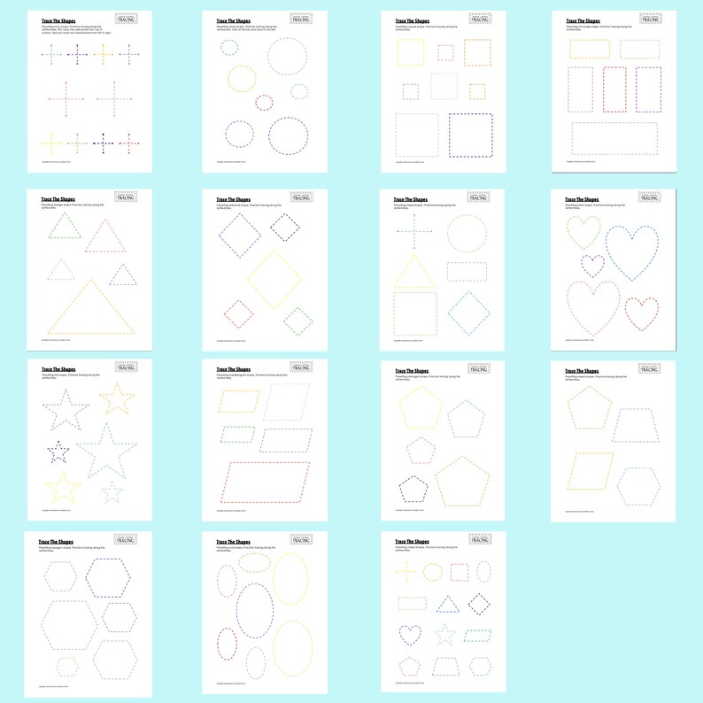 Prewriting Fine Motor Tracing Worksheets, Shape Tracing Sheet ...
