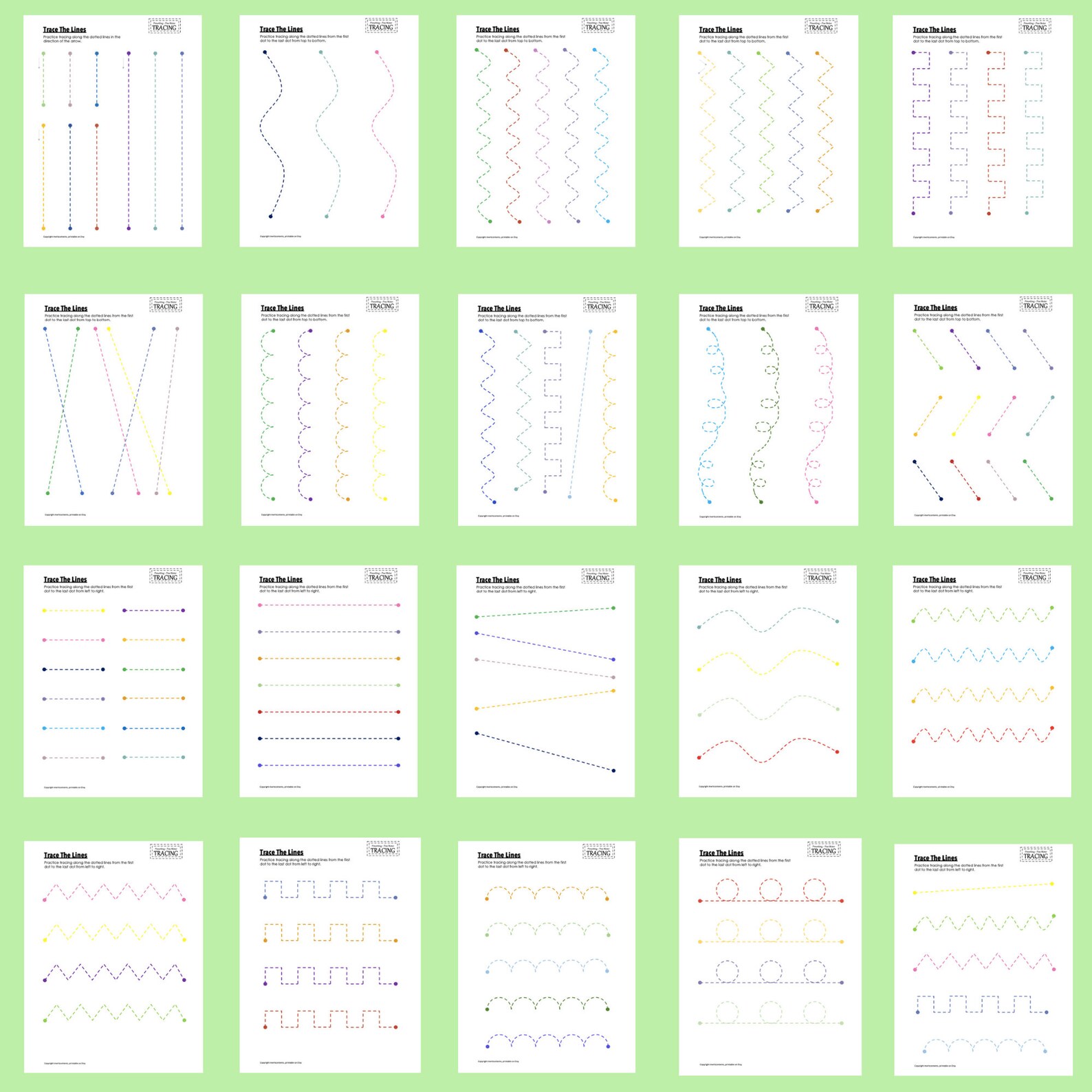 Prewriting Fine Motor Tracing Worksheets, Line Tracing Sheets ...