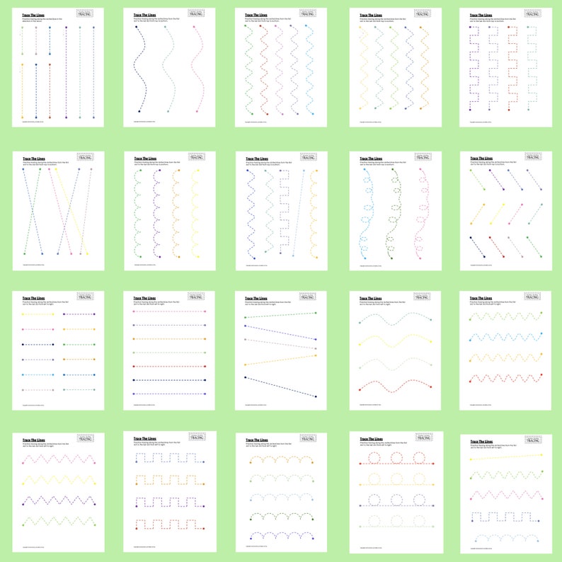 Prewriting Fine Motor Tracing Worksheets, Line Tracing Sheets ...