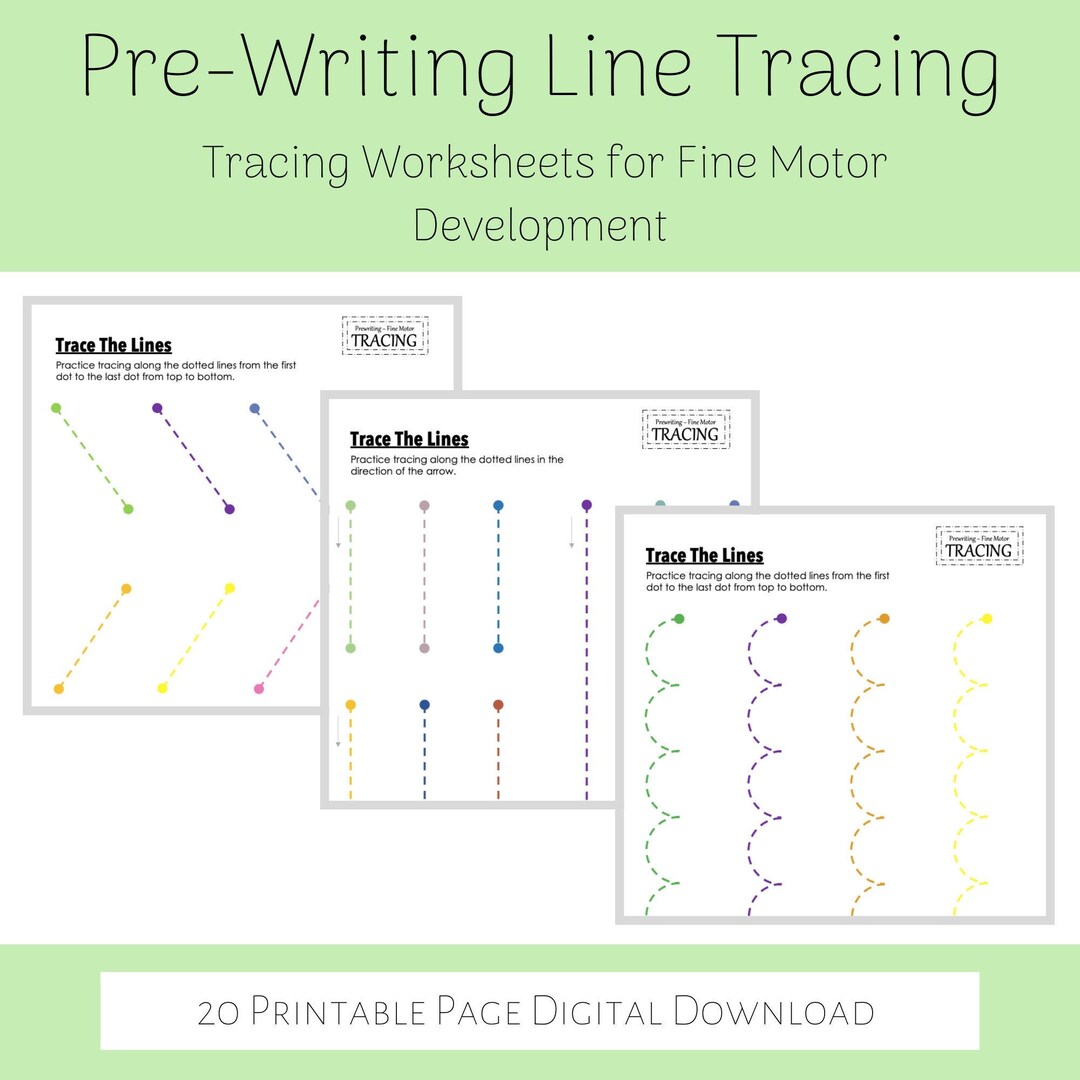 Prewriting Fine Motor Tracing Worksheets, Line Tracing Sheets ...