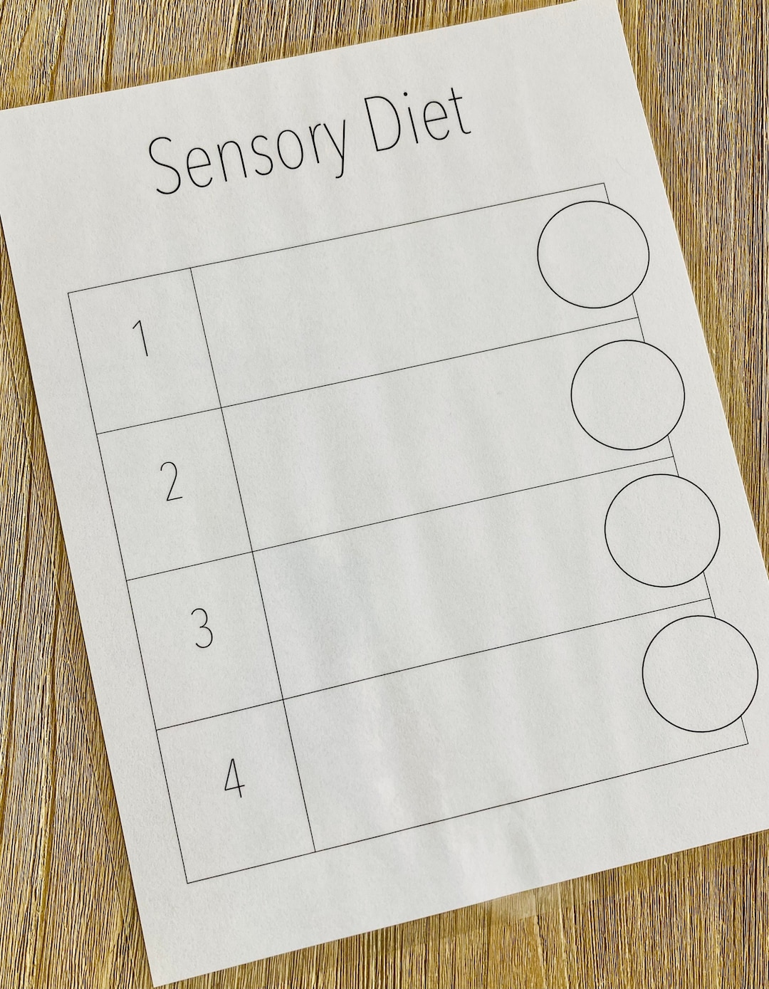Sensory Diet Chart, Sensory Activities Tracking Sheet, Sensory Diet ...