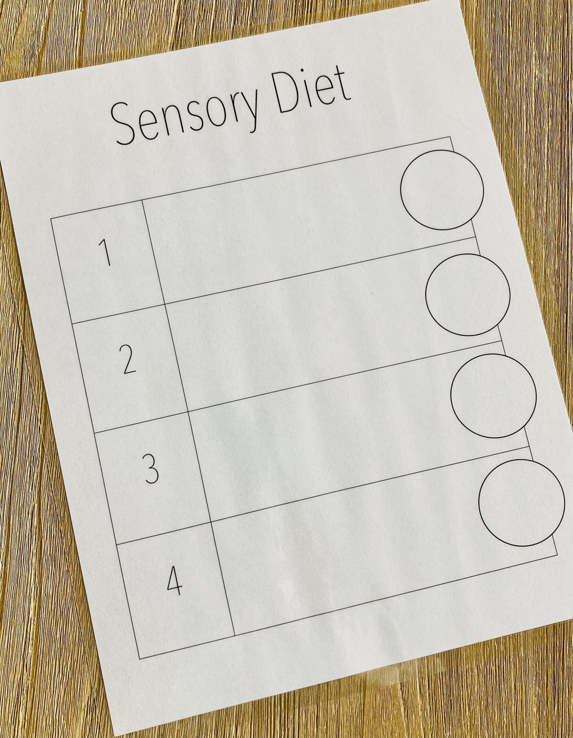 Sensory Diet Chart, Sensory Activities Tracking Sheet, Sensory Diet ...