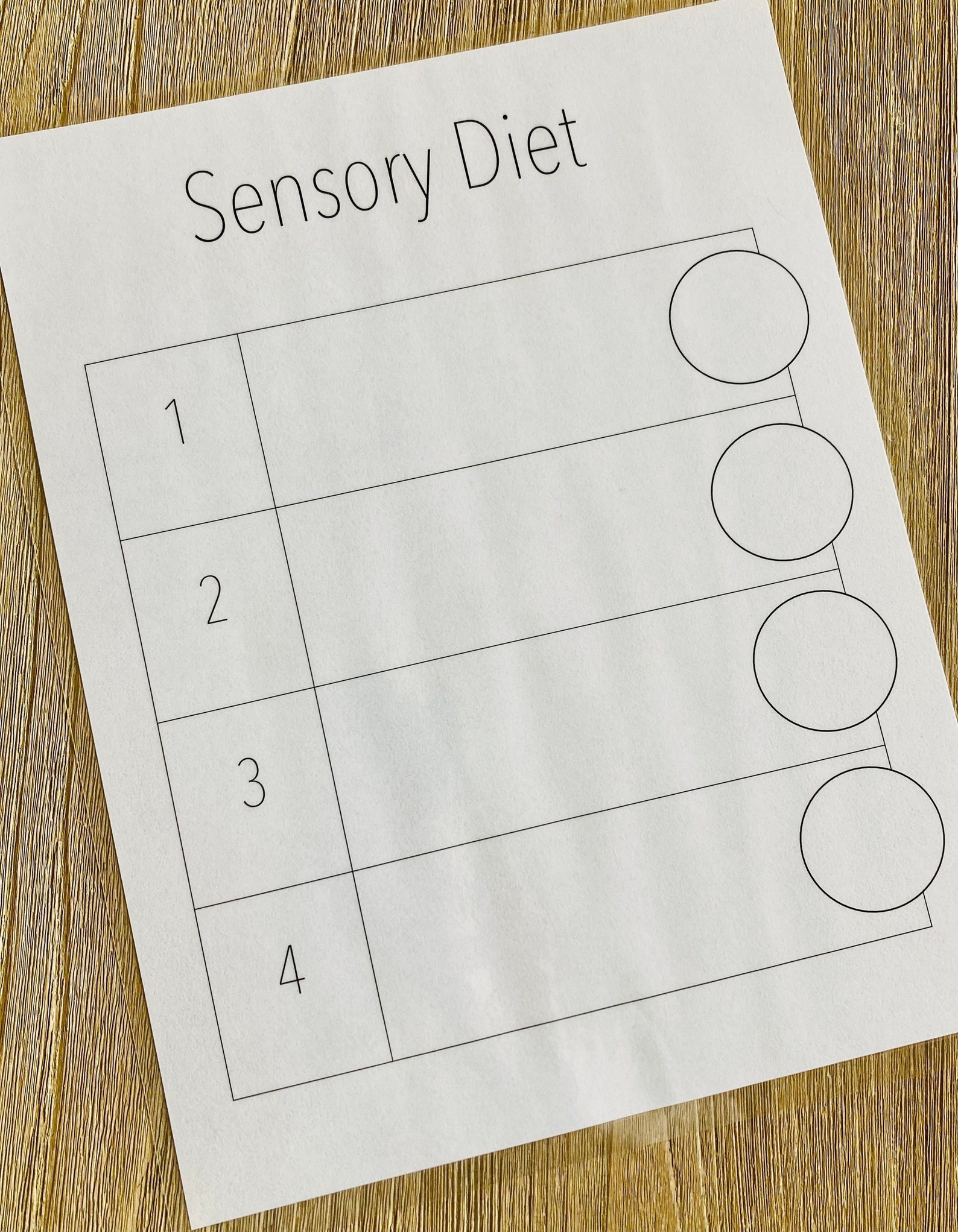 Sensory Diet Chart, Sensory Activities Tracking Sheet, Sensory Diet ...
