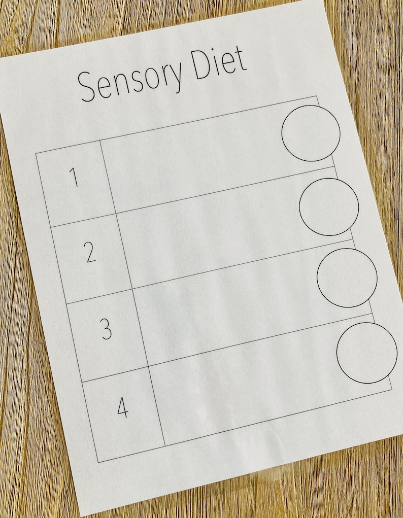 Sensory Diet Chart, Sensory Activities Tracking Sheet, Sensory Diet ...