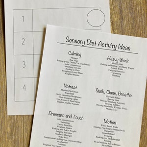 Sensory Diet Chart, Sensory Activities Tracking Sheet, Sensory Diet ...