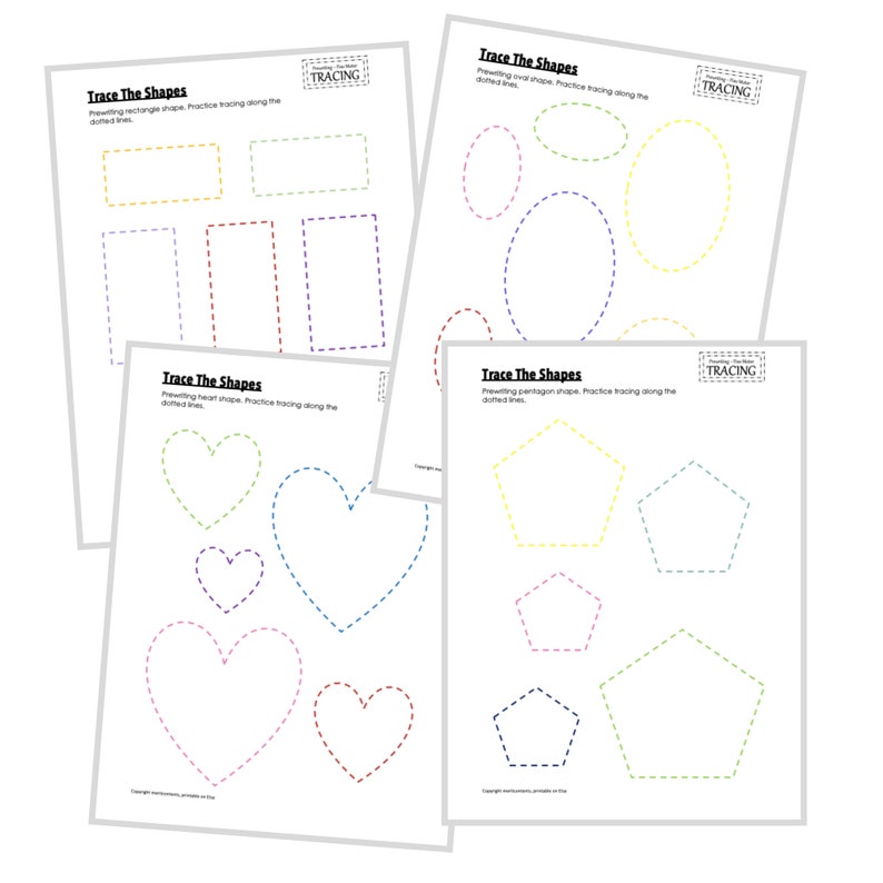 Prewriting Fine Motor Tracing Worksheets, Shape Tracing Sheet ...