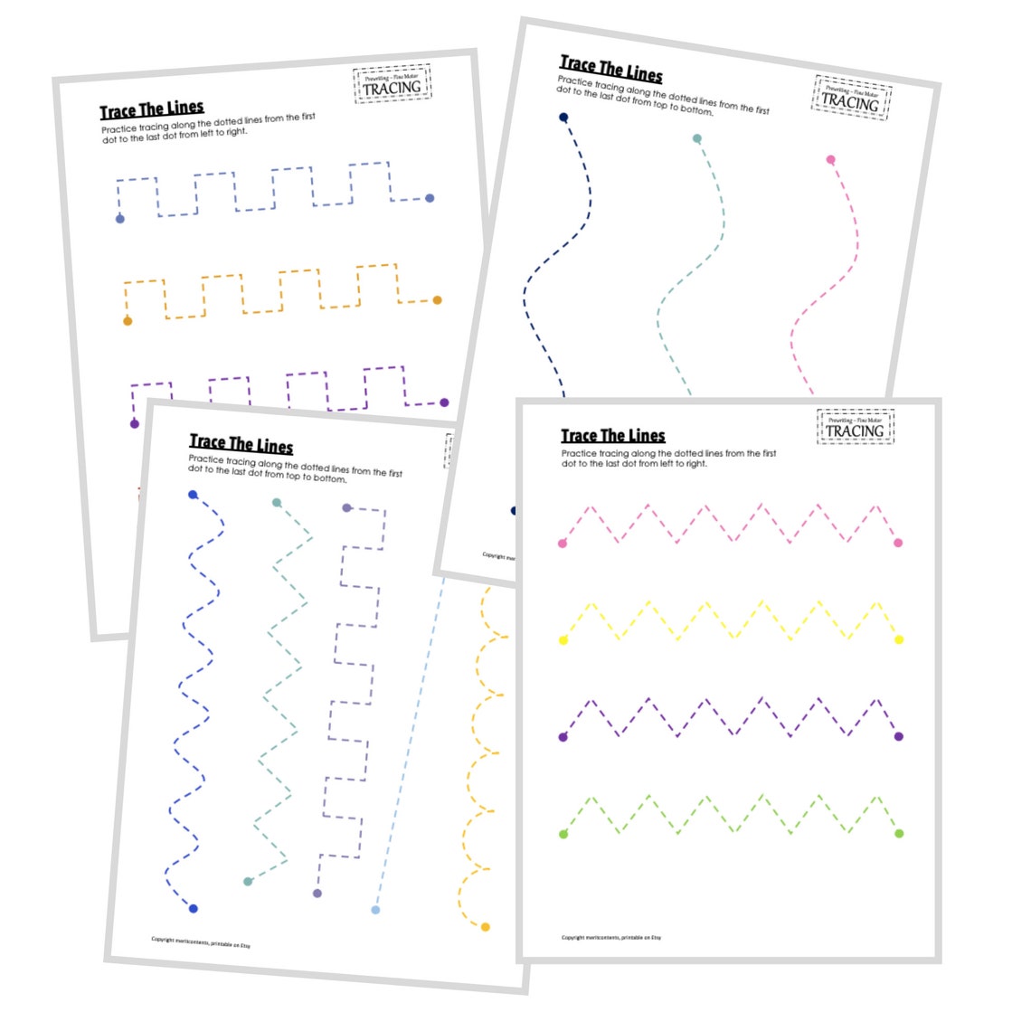 Prewriting Fine Motor Tracing Worksheets, Line Tracing Sheets ...