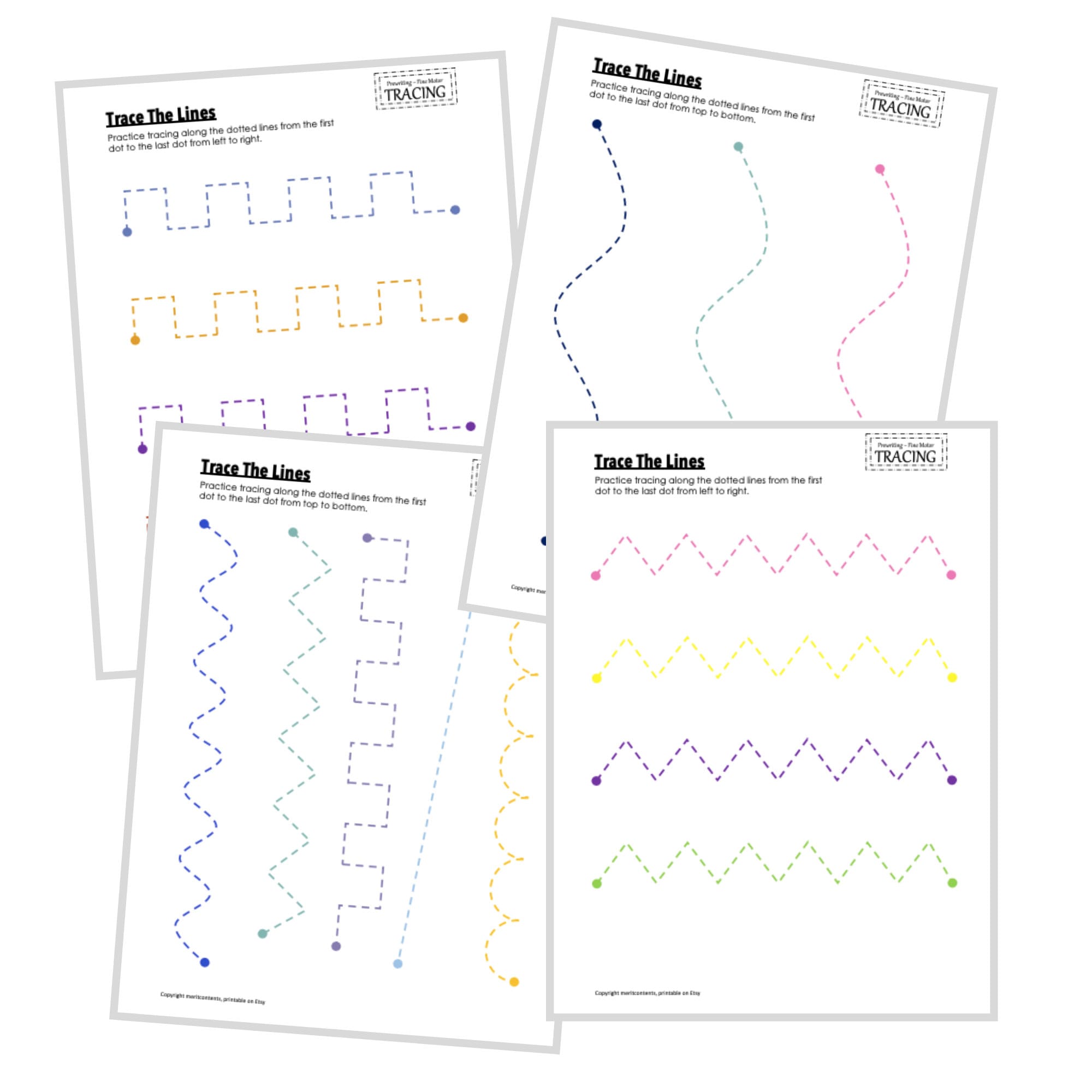 Prewriting Fine Motor Tracing Worksheets, Line Tracing Sheets ...