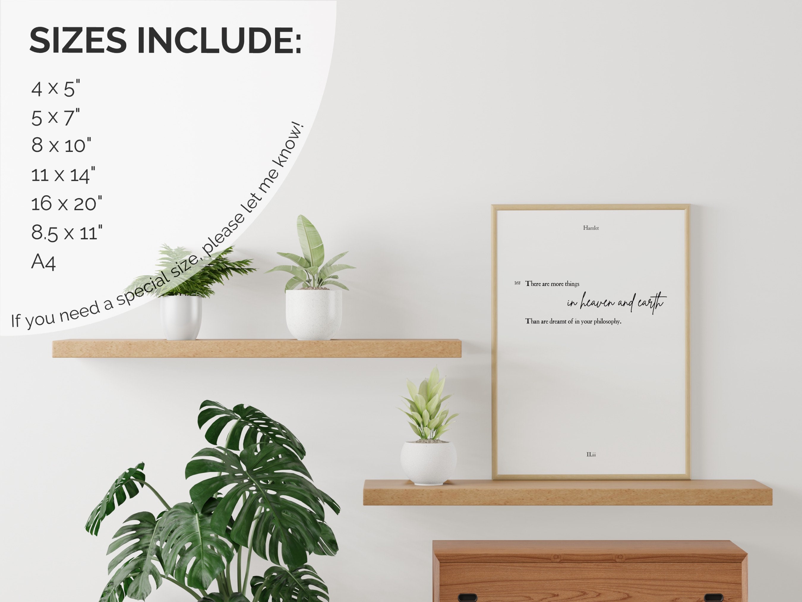 Hamlet Literary Quote Print | PRINTABLE William Shakespeare Instant ...