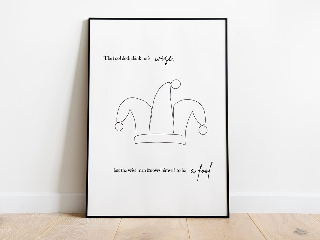 Fool's Cap Line Drawing | PRINTABLE as You Like It Contemporary Art ...