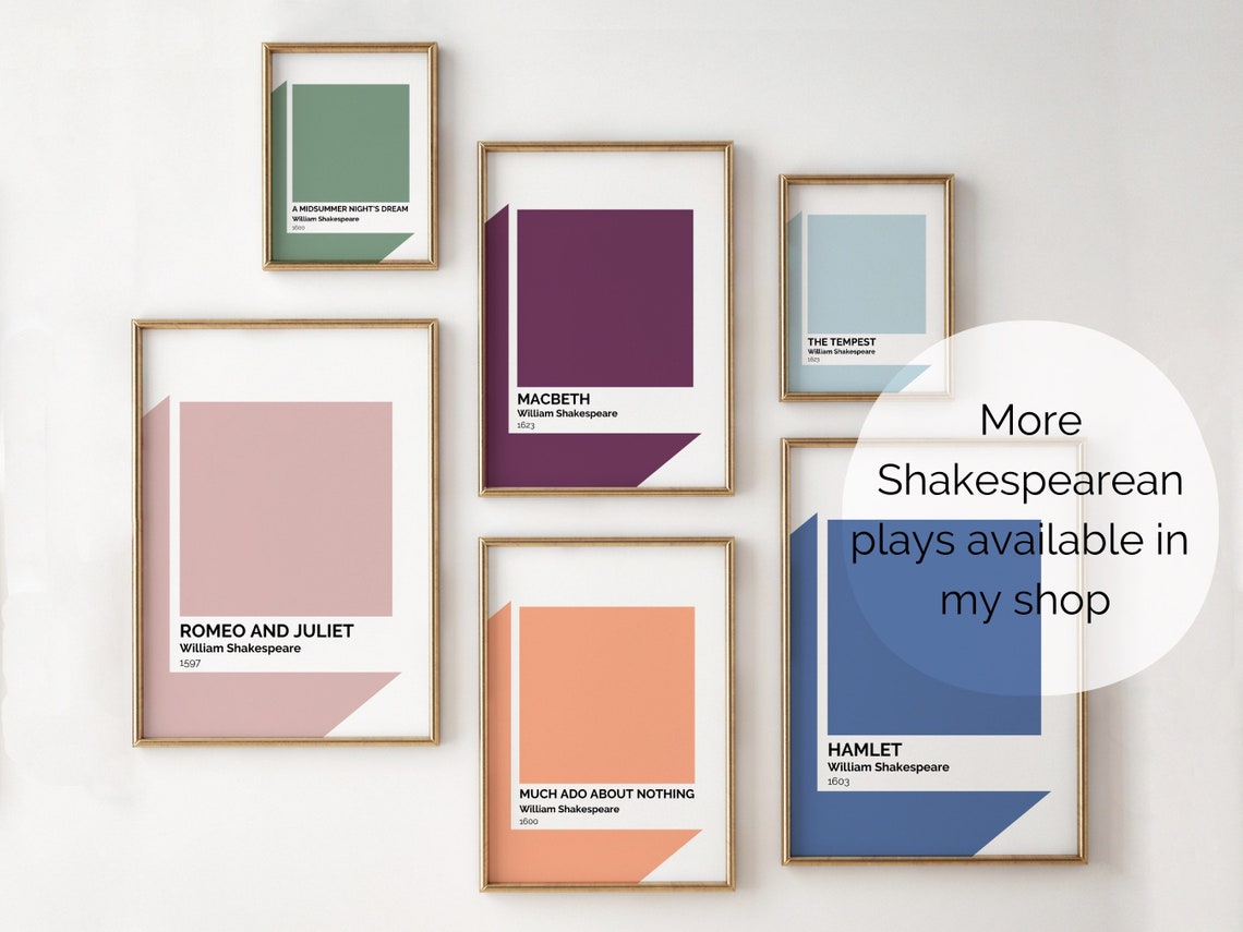 Julius Caesar Paint Chip Decor | PRINTABLE Shakespeare Color Palette ...