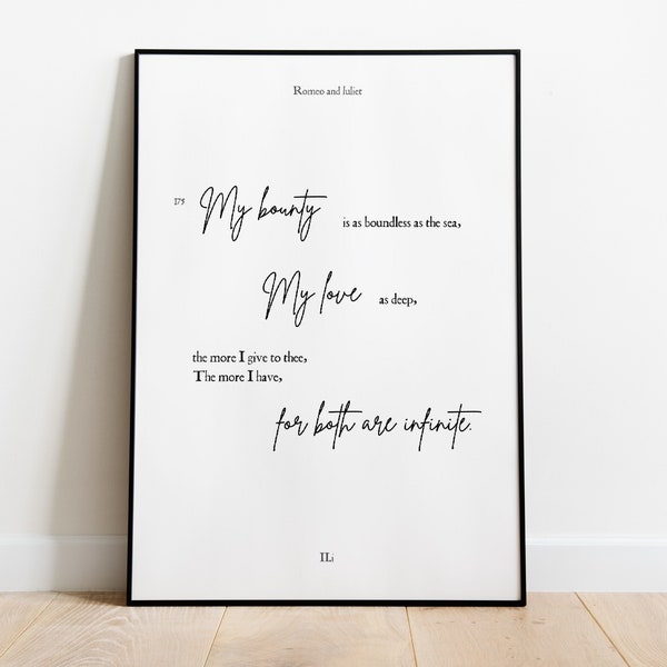 Romeo and Juliet Quote Posters - Etsy