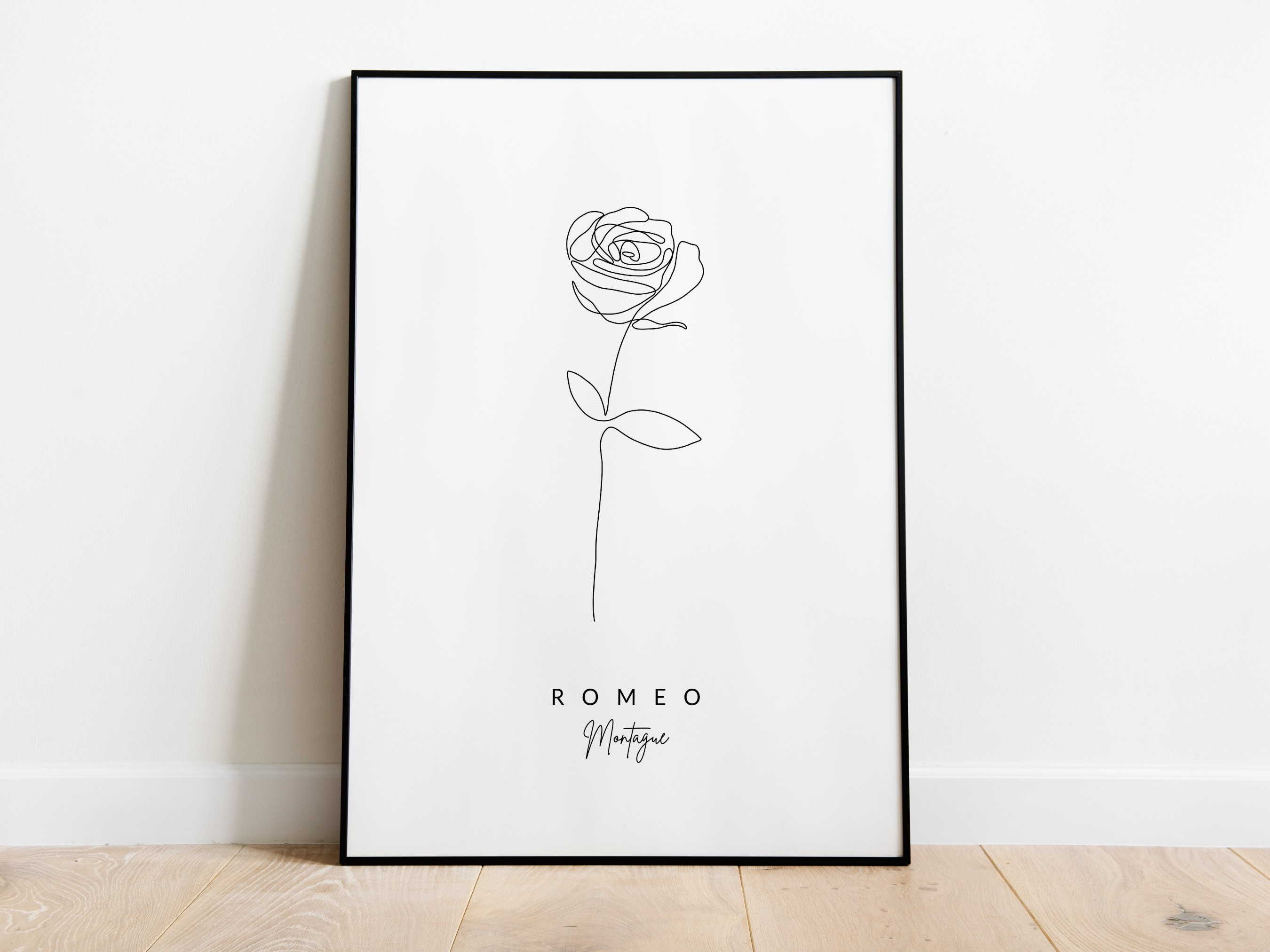 Romeo and Juliet Line Art Set of Two Prints | Shakespeare Rose and Sun ...