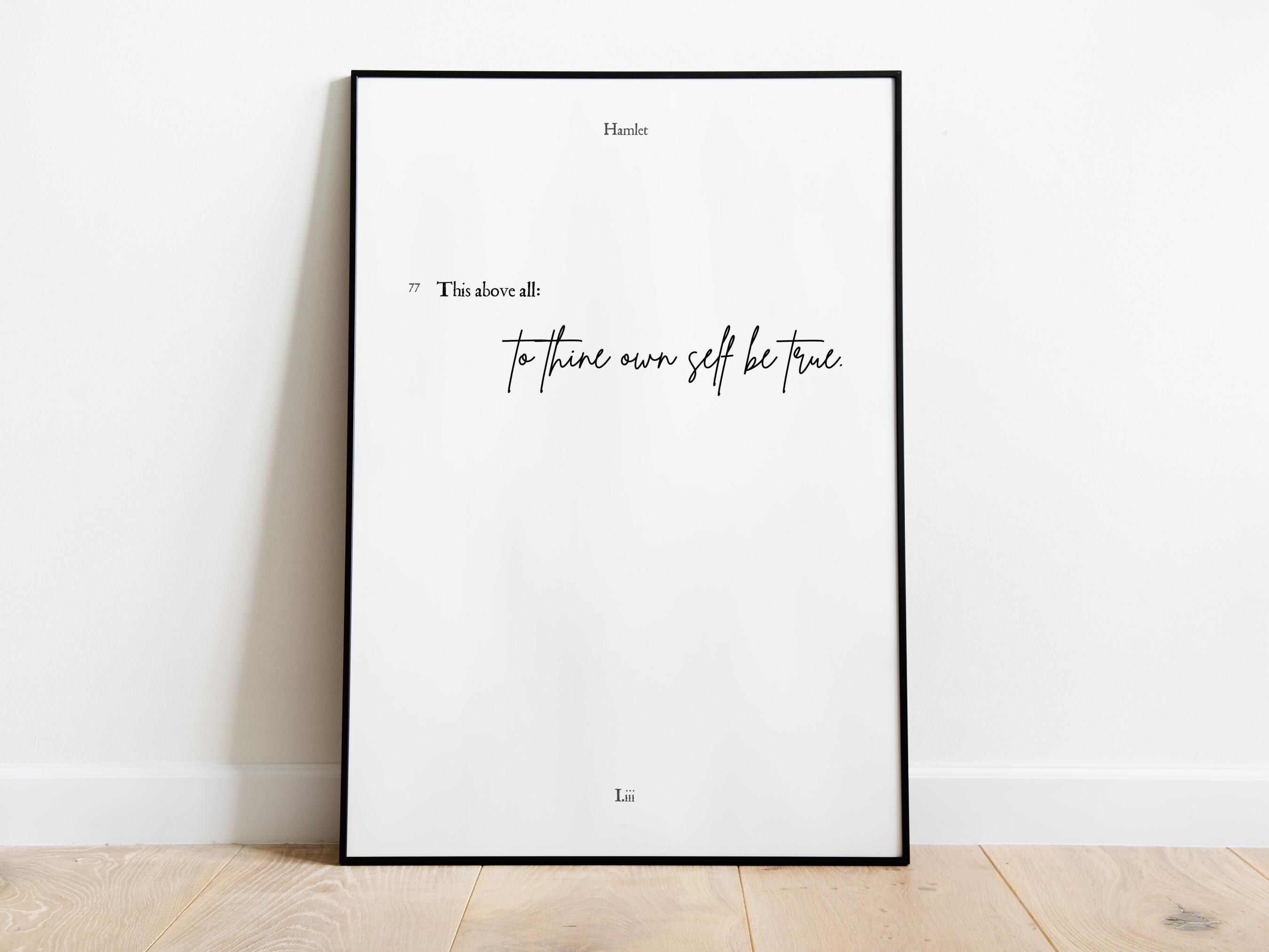 Hamlet Inspiring Quote Art | PRINTABLE Shakespeare Digital Download ...