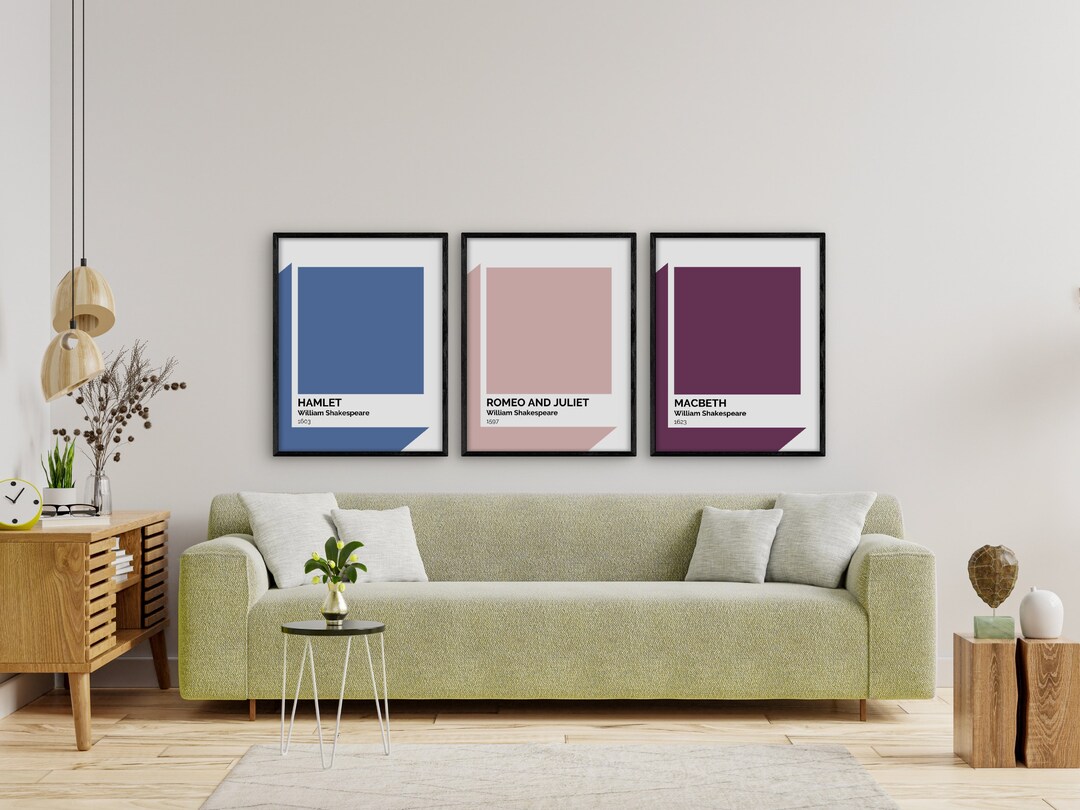 Macbeth, Romeo and Juliet, Hamlet Set of Three Prints Shakespeare Paint ...