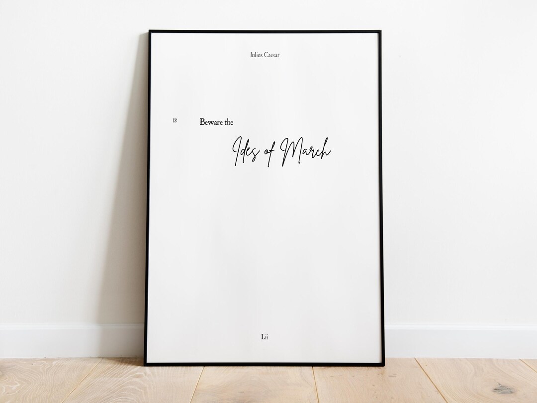 Julius Caesar Quote Print | Beware the Ides of March | PRINTABLE ...