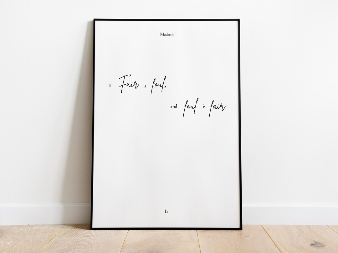 Weird Sisters Quote Print | Fair is Foul | PRINTABLE Shakespeare ...