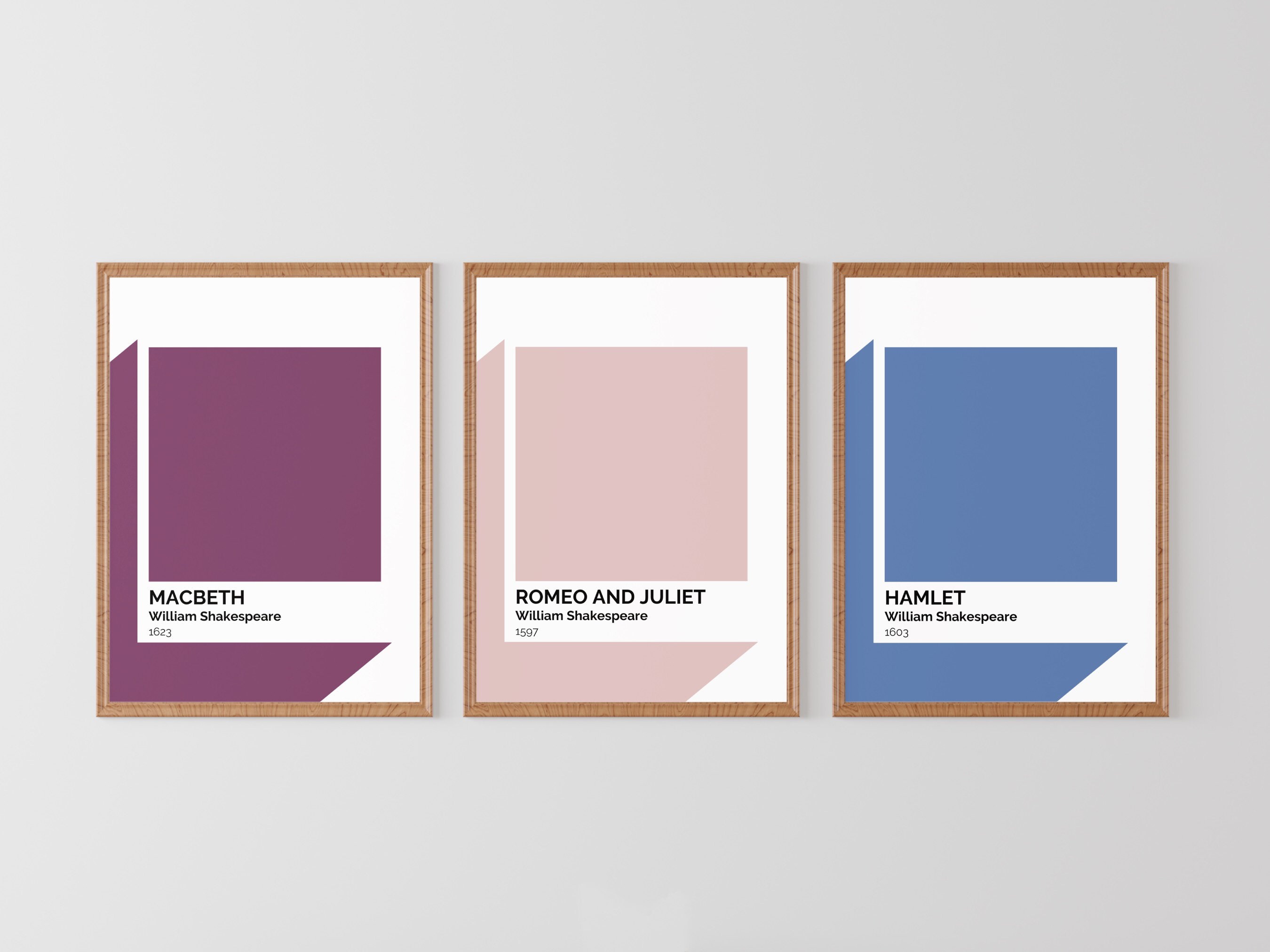 Macbeth, Romeo and Juliet, Hamlet Set of Three Prints Shakespeare Paint ...